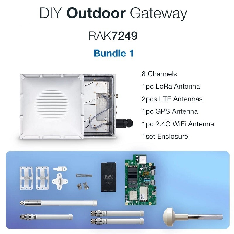 DWM-RAK7249 8 channels OpenWRT OS DIY Enterprise LoRa Gateway with LoRa/4G/WIFI/GPS