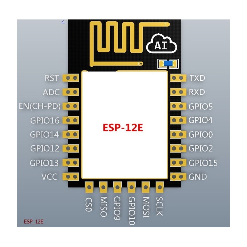 DWM-ESP-12E ESP8266 Serial Wi-Fi Wireless Transceiver Module for Arduino / RPi Built-in Antenna